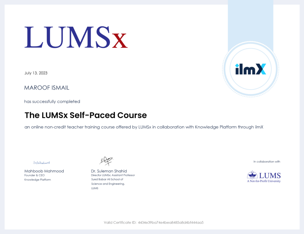 Machine Learning - LUMSx