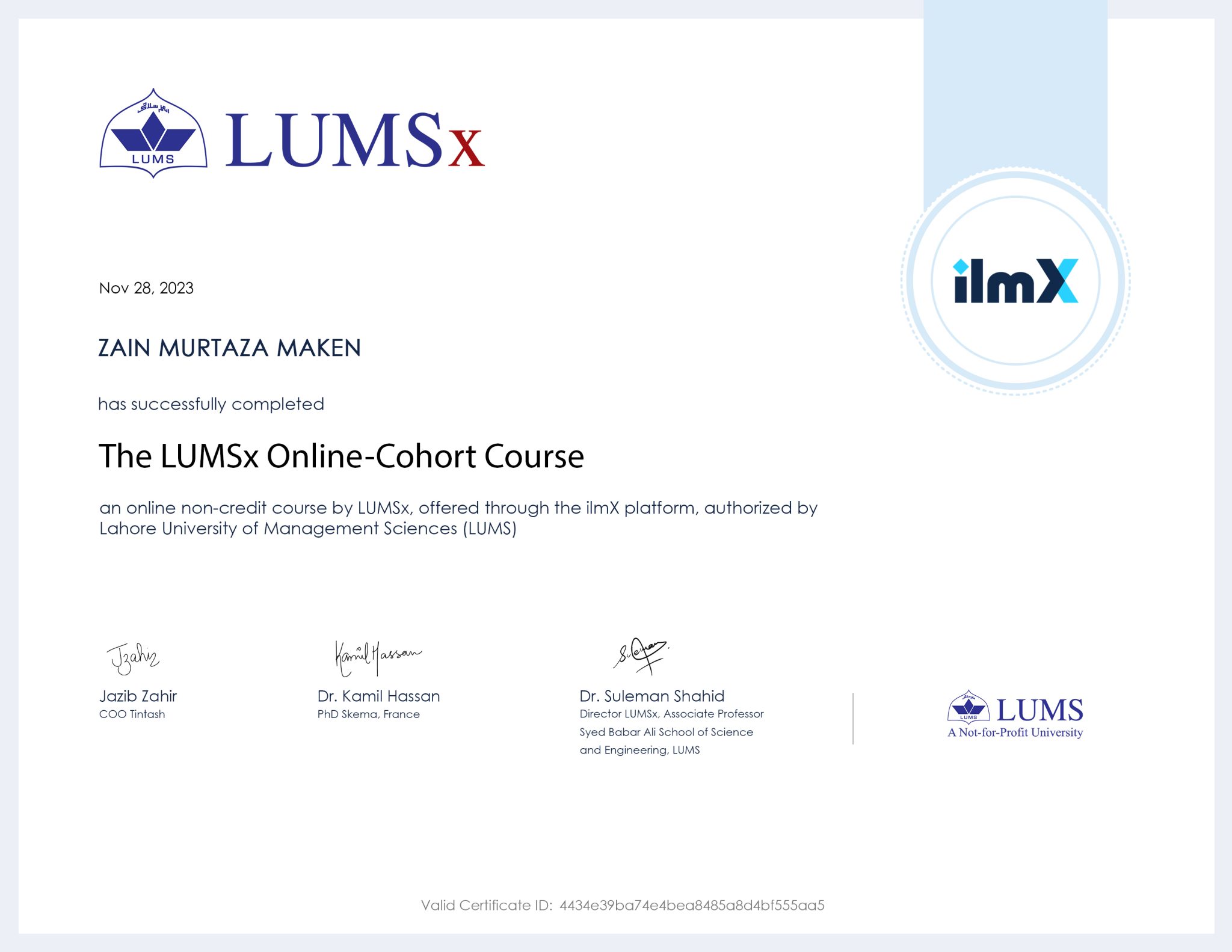 Machine Learning - LUMSx
